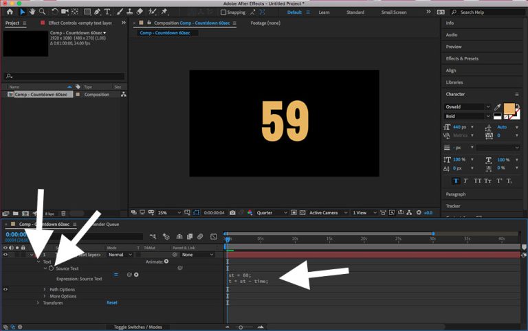 After Effects: How to Create a Countdown Timer (AE Expression)